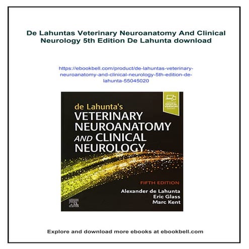 De Lahuntas Veterinary Neuroanatomy And Clinical Neurology 5th Edition De Lahunta | PDF