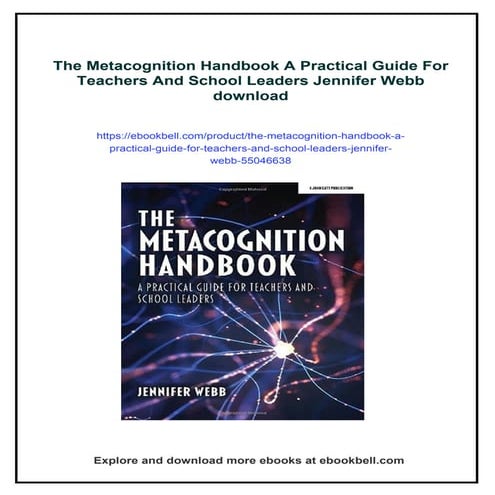 The Metacognition Handbook A Practical Guide For Teachers And School ...