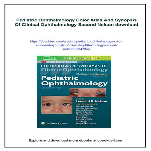 Pediatric Ophthalmology Color Atlas And Synopsis Of Clinical ...