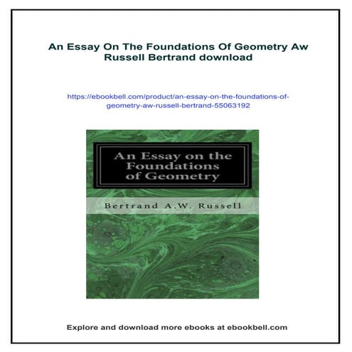 An Essay On The Foundations Of Geometry Aw Russell Bertrand | PDF