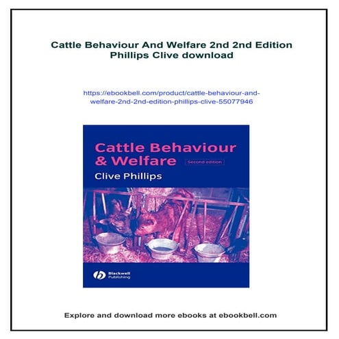 Cattle Behaviour And Welfare 2nd 2nd Edition Phillips Clive | PDF