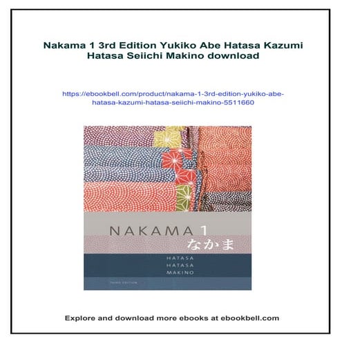Nakama 1 3rd Edition Yukiko Abe Hatasa Kazumi Hatasa Seiichi Makino | PDF