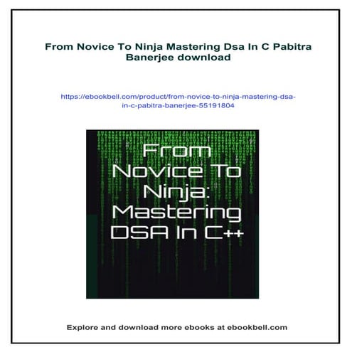 From Novice To Ninja Mastering Dsa In C Pabitra Banerjee | PDF