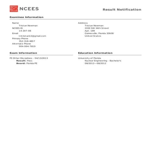 FEResultsNotice | PDF