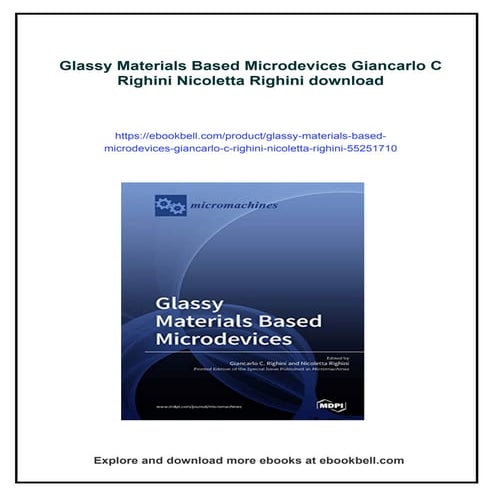 Glassy Materials Based Microdevices Giancarlo C Righini Nicoletta ...