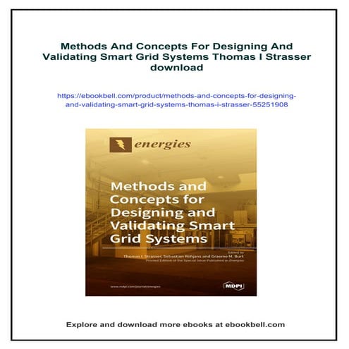 Methods And Concepts For Designing And Validating Smart Grid Systems Thomas I Strasser | PDF