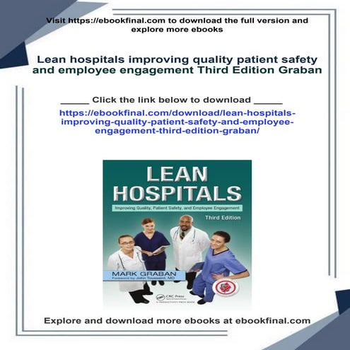 Lean hospitals improving quality patient safety and employee engagement Third Edition Graban | PDF