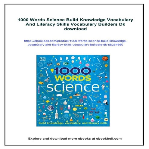 1000 Words Science Build Knowledge Vocabulary And Literacy Skills ...
