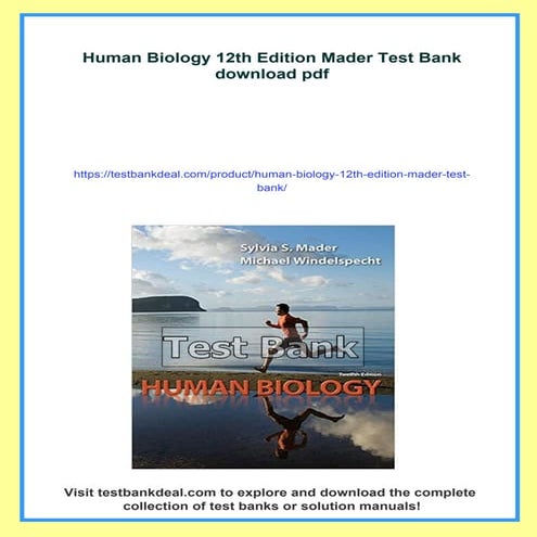 Human Biology 12th Edition Mader Test Bank | PDF