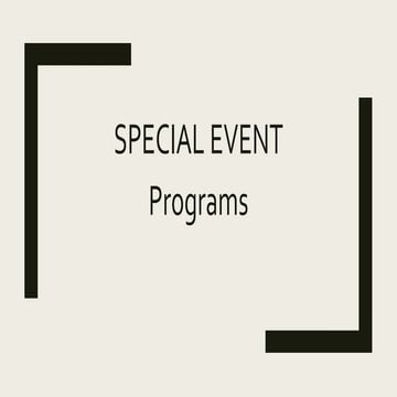 Special Event Programs | PPT