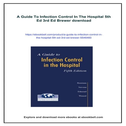 A Guide To Infection Control In The Hospital 5th Ed 3rd Ed Brewer | PDF