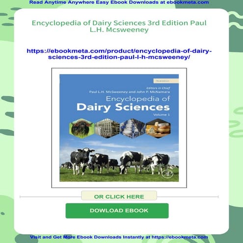 Encyclopedia of Dairy Sciences 3rd Edition Paul L.H. Mcsweeney | PDF