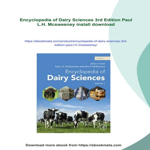 Encyclopedia of Dairy Sciences 3rd Edition Paul L.H. Mcsweeney | PDF