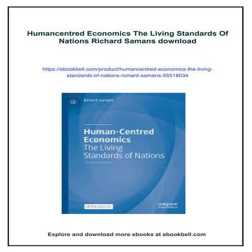 Humancentred Economics The Living Standards Of Nations Richard Samans | PDF