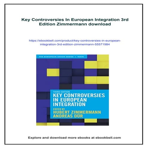 Key Controversies In European Integration 3rd Edition Zimmermann | PDF