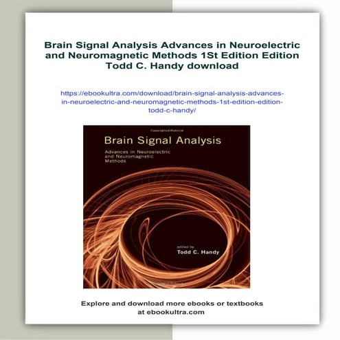 Brain Signal Analysis Advances in Neuroelectric and Neuromagnetic Methods 1St Edition Edition ...