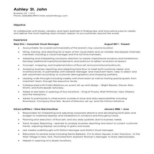 Ashley St. John Resume | DOCX