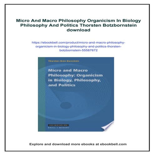 Micro And Macro Philosophy Organicism In Biology Philosophy And ...