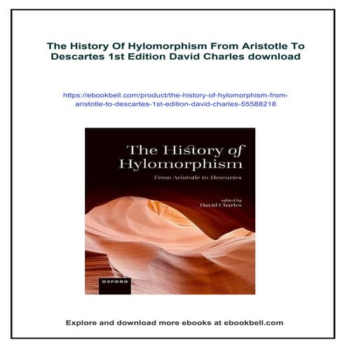 The History Of Hylomorphism From Aristotle To Descartes 1st Edition ...