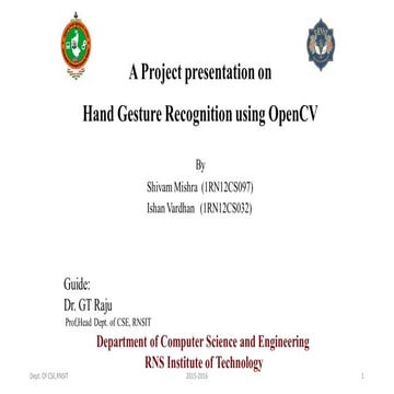 HandGestureRecognitionUsingOpenCV | PPTX