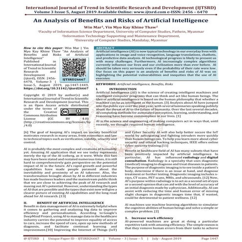 An Analysis of Benefits and Risks of Artificial Intelligence | PDF