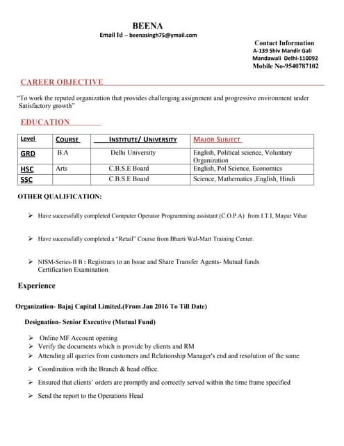 Ira Resume | DOC