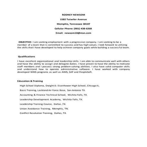 RODNEY NEWSOM RESUME | DOCX