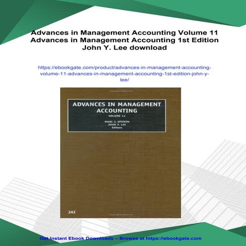 Advances in Management Accounting Volume 11 Advances in Management Accounting 1st Edition John Y ...