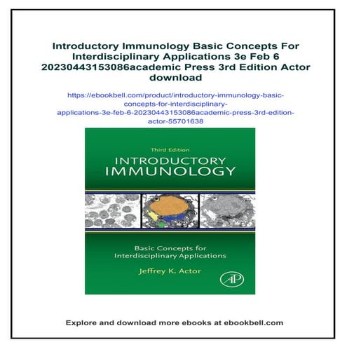 Introductory Immunology Basic Concepts For Interdisciplinary ...