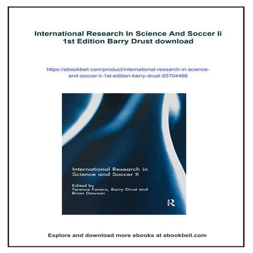 International Research In Science And Soccer Ii 1st Edition Barry Drust ...