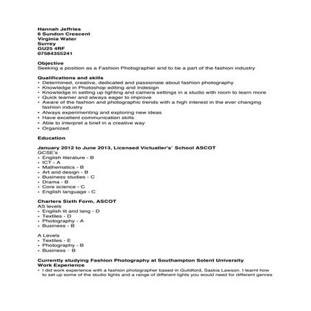 Hannah Jeffries Portfolio | PDF