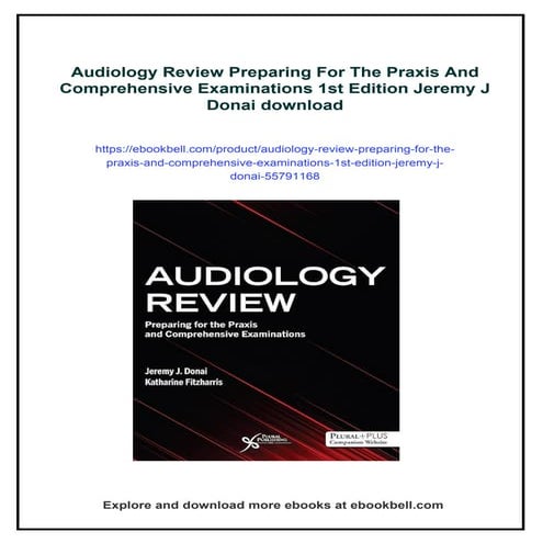 Audiology Review Preparing For The Praxis And Comprehensive ...
