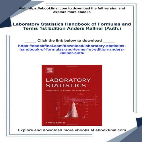 Laboratory Statistics Handbook of Formulas and Terms 1st Edition Anders ...