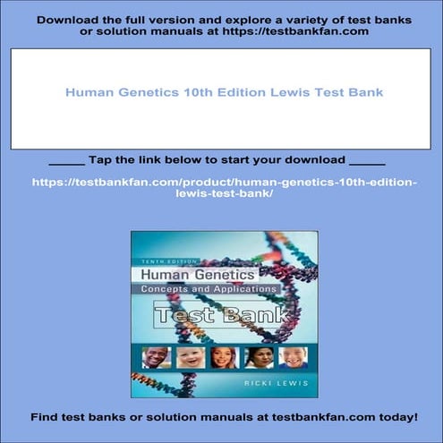 Human Genetics 10th Edition Lewis Test Bank | PDF