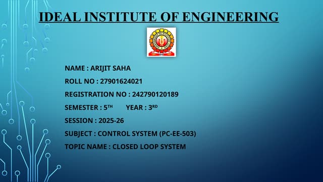 Chapter 1 basic components of control system | PPTX