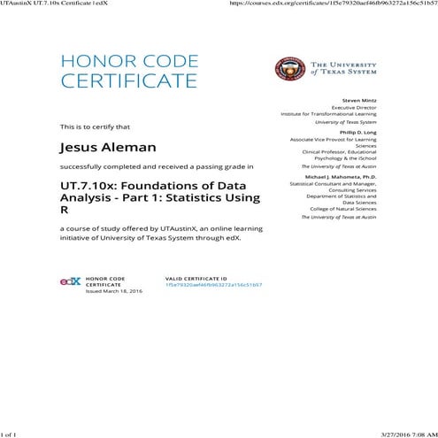 Honor Code Certificate | PDF