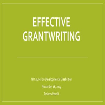 Effective Grantwriting - | PPTX