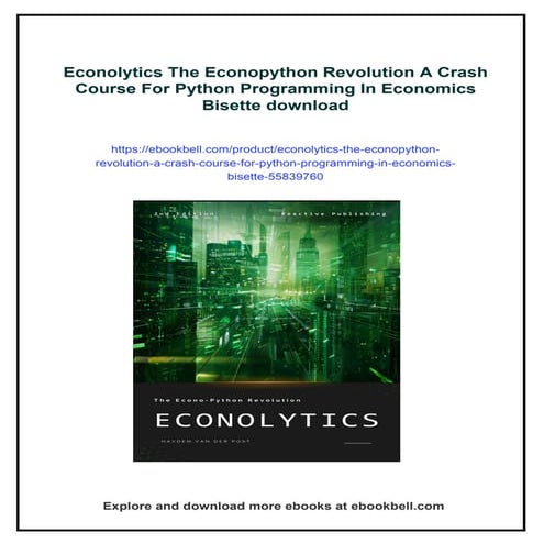 Econolytics The Econopython Revolution A Crash Course For Python ...