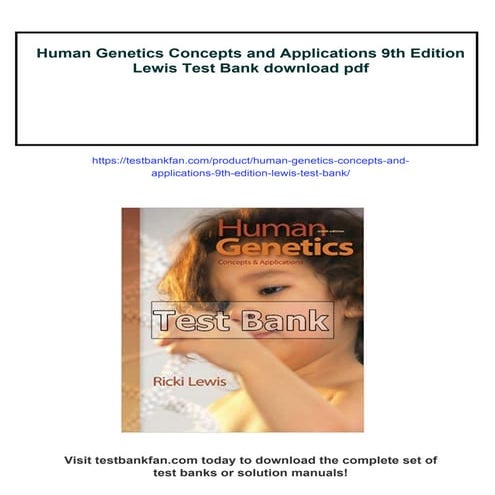 Human Genetics Concepts and Applications 9th Edition Lewis Test Bank | PDF