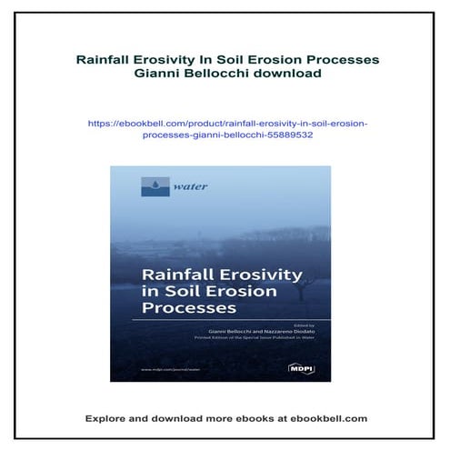 Rainfall Erosivity In Soil Erosion Processes Gianni Bellocchi | PDF