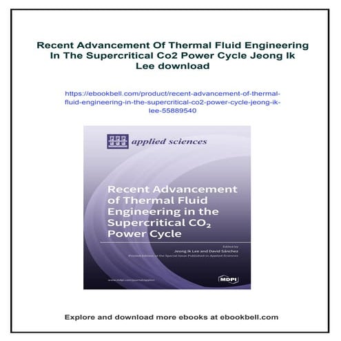 Recent Advancement Of Thermal Fluid Engineering In The Supercritical ...