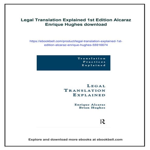 Legal Translation Explained 1st Edition Alcaraz Enrique Hughes | PDF