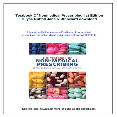 Textbook Of Nonmedical Prescribing 1st Edition Dilyse Nuttall Jane ...