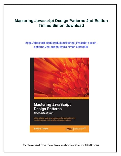 Mastering Javascript Design Patterns 2nd Edition Timms Simon | PDF Mastering Javascript Design Patterns 2nd Edition Timms Simon | PDF