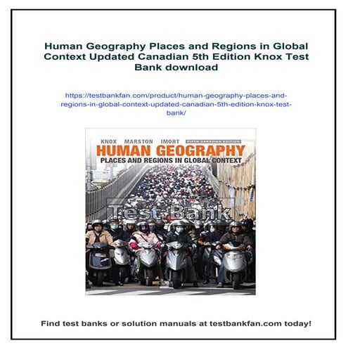 Human Geography Places and Regions in Global Context Updated Canadian ...
