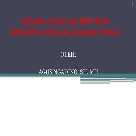 NEGARA KESATUAN REPUBLIK INDONESIA SEBAGAI NEGARA HUKUM | PPT