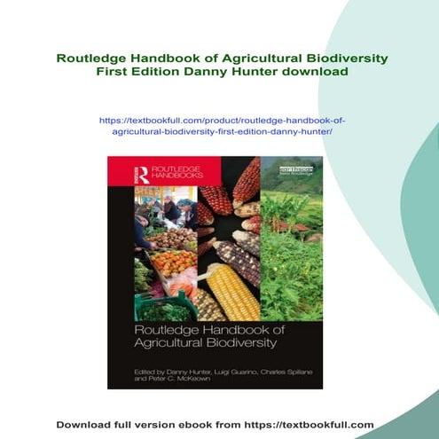 Routledge Handbook of Agricultural Biodiversity First Edition Danny ...