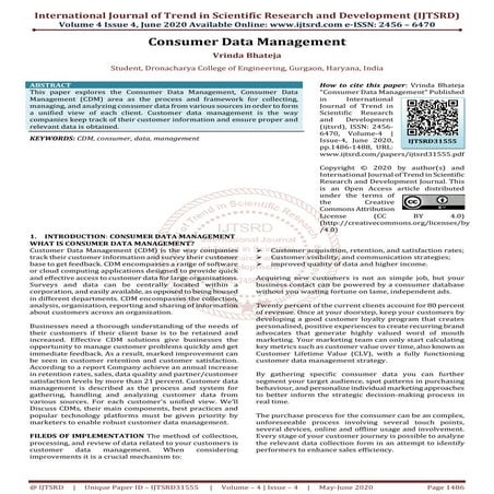 Consumer Data Management | PDF | Databases | Computer Software and Applications