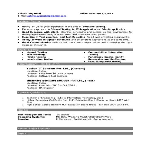 Ashwin resume | DOCX