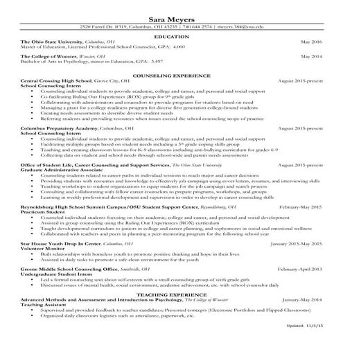 Resume_Sara Meyers_Comprehensive | PDF